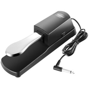 neewer® universal piano-style sustain foot pedal with polarity switch design compatible with any electronic keyboard with 1/4 input jack