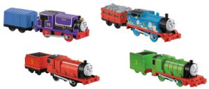 thomas & friends motorized toy trains really useful engine pack, set of 4 character vehicles for preschool pretend play kids ages 3+ years