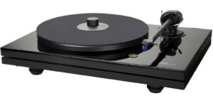 music hall mmf-5.3 2 speed belt driven audiophile turntable with a unique dual-plinth design | pre-mounted ortofon 2m blue cartridge | 9" carbon fiber tonearm |delivers superior audio performance |