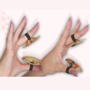 Belly Dancing Finger Zills Finger Cymbals 2 Pairs / 4 Pcs Golden