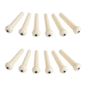 simtyso 12pcs ivory acoustic guitar abs plastic bridge pins