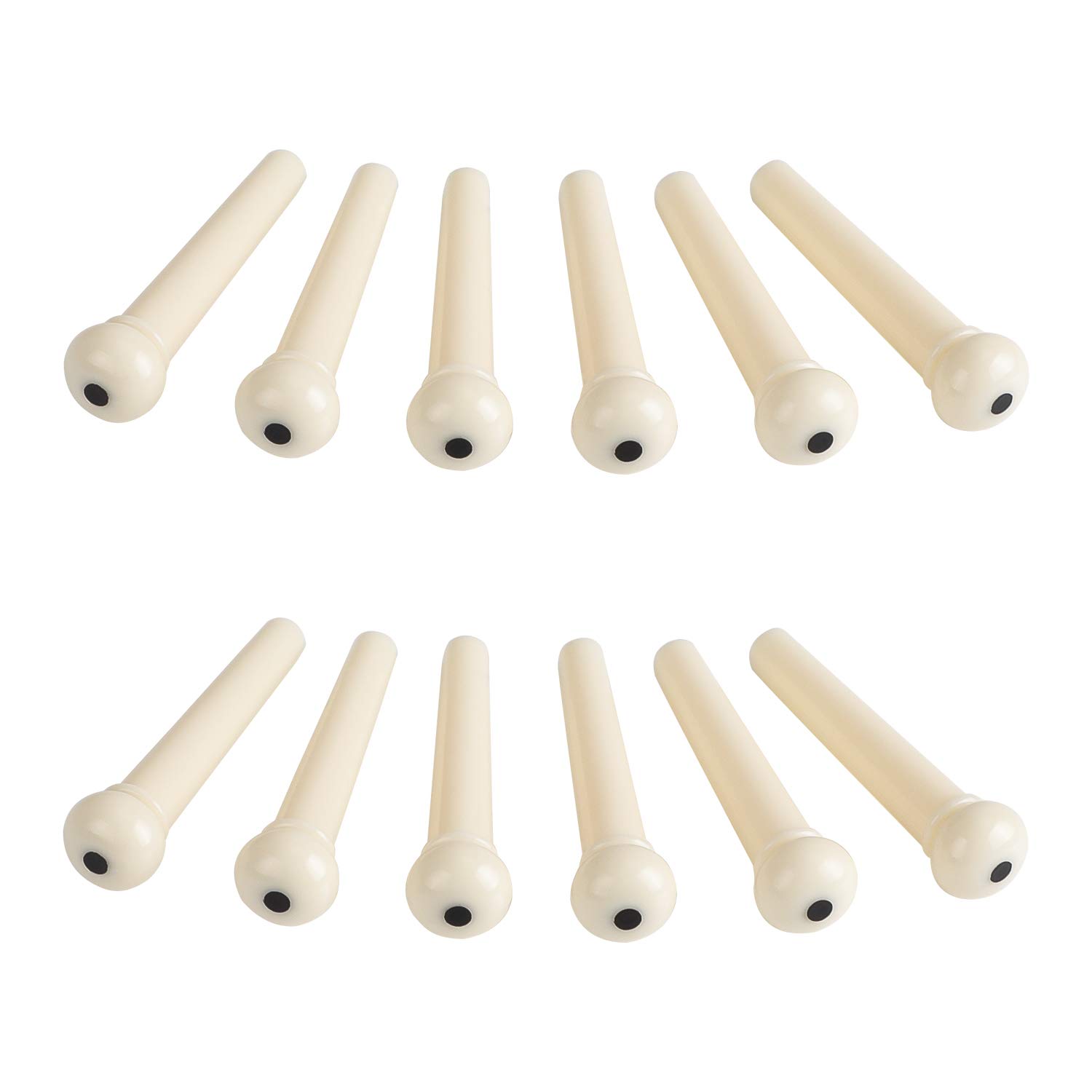 Simtyso 12pcs Ivory Acoustic Guitar ABS Plastic Bridge Pins