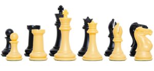 the house of staunton - fischer plastic chess set - pieces only - 4.0" king (black & natural)