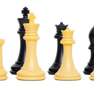 The House of Staunton - Fischer Plastic Chess Set - Pieces Only - 4.0" King (Black & Natural)