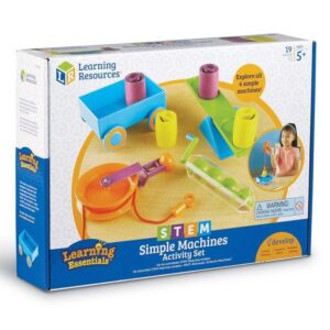 learning resources stem simple machines activity set, hands-on science activities, 19 pieces, ages 5+