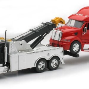 New Ray SS-12053 Toys 1: 32 Scale Peterbilt Tow Truck with Red Peterbilt Cab Semi Truck