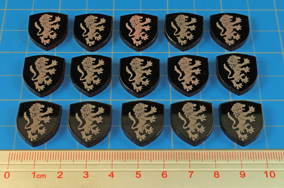 LITKO Thrones Tokens | Compatible with A Game of Thrones | Stark | Baratheon | Targaryen | Tyrell | Greyjoy | Night's Watch | Martell | (Translucent Red-Lannister)