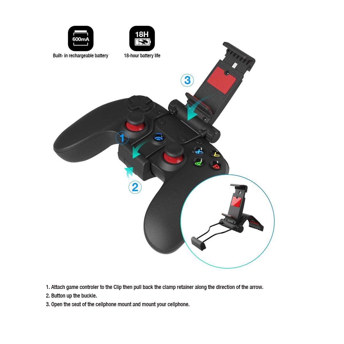 GameSir G3s Gamepad Bluetooth Wireless Controller for Android Smartphone Tablet/ Samsung VR/ PC Windows/ TV BOX/ PS3