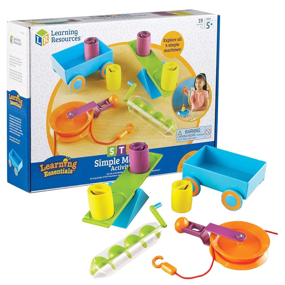 Learning Resources STEM Simple Machines Activity Set, Hands-on Science Activities, 19 Pieces, Ages 5+