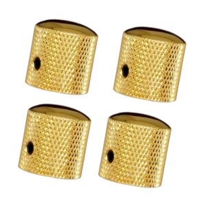 jd.moon pack of 4pcs brass dome knob volume tone control knobs for electric guitar bass screw type (gold)