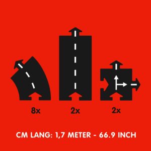 Waytoplay Ringroad, 12 Piece Circuit for Toy Cars - Flexible, Indestructible, and Waterproof - Modular Car Tracks - Made in The Netherlands