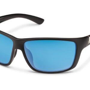 Suncloud Councilman Polarized Sunglasses, One Size, Matte Black/Polarized Blue Mirror