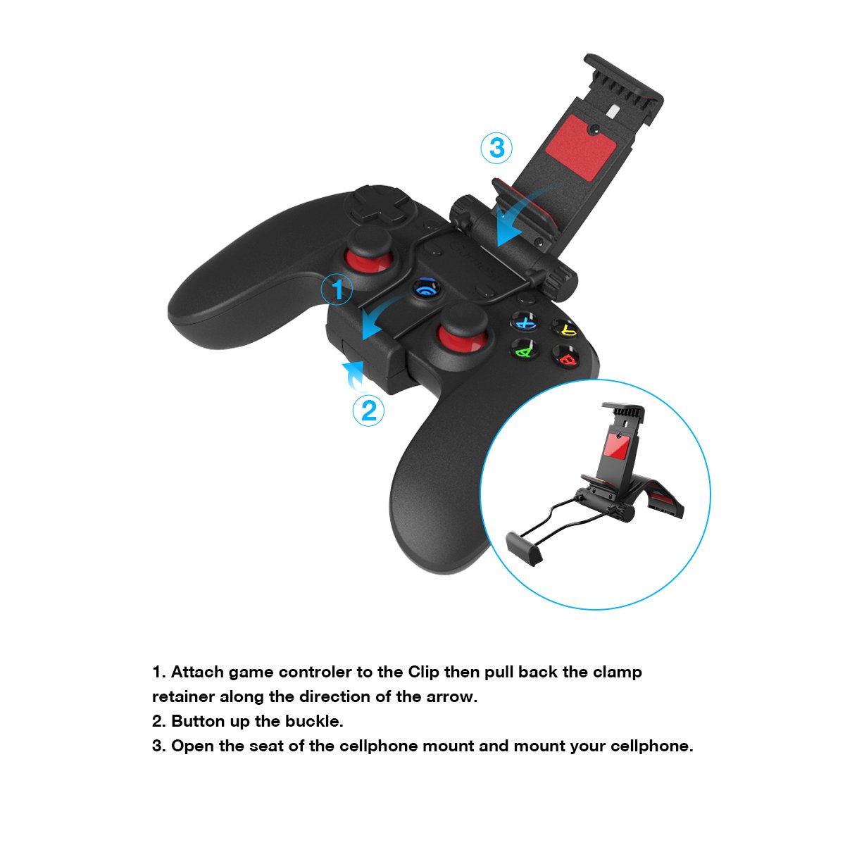 GameSir G3 Bluetooth Game Controller Gamepad with Holder for Android Smartphone Tablet