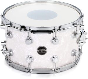 dw performance series snare drum - 8 inches x 14 inches white marine finish ply