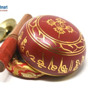 5.25 Inch Tibetan Meditation Yoga Singing Bowl Set with free wooden Mallet Cushion Om Tingsha Cymbals from Nepal, Singing bowls.