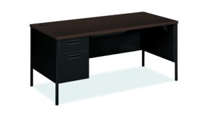 the hon company honp3266lmop desk, 66" w x 30" d x 29 1/2" h, mocha/black