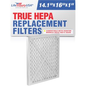 lifesupplyusa air purifier filter replacement 30931 compatible with hunter models 30212, 30213, 30240, 30241, 30251, 30378, 30379, 30381 & 30382