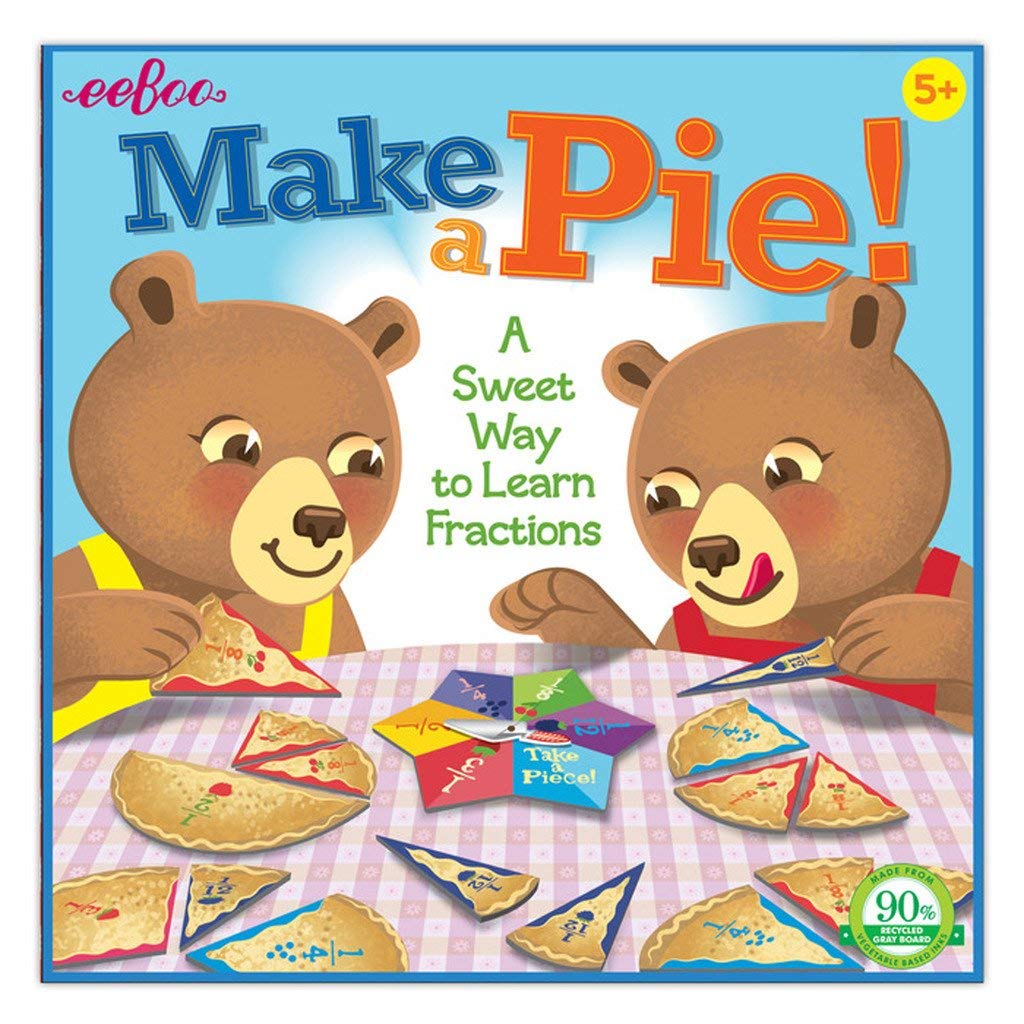 eeBoo: Make a Pie Game, A Sweet Way to Learn Fractions, Develops Math and Quantitative Skills Through Play, Screen-Free Fun, for Ages 5 and up