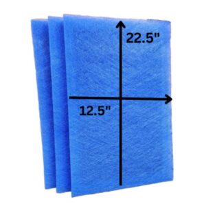 14x25 Dynamic Air Cleaner Replacement Compatible Filter Pads Refills (3 Pack) Actual Filter Size is 12.5 x 22.5