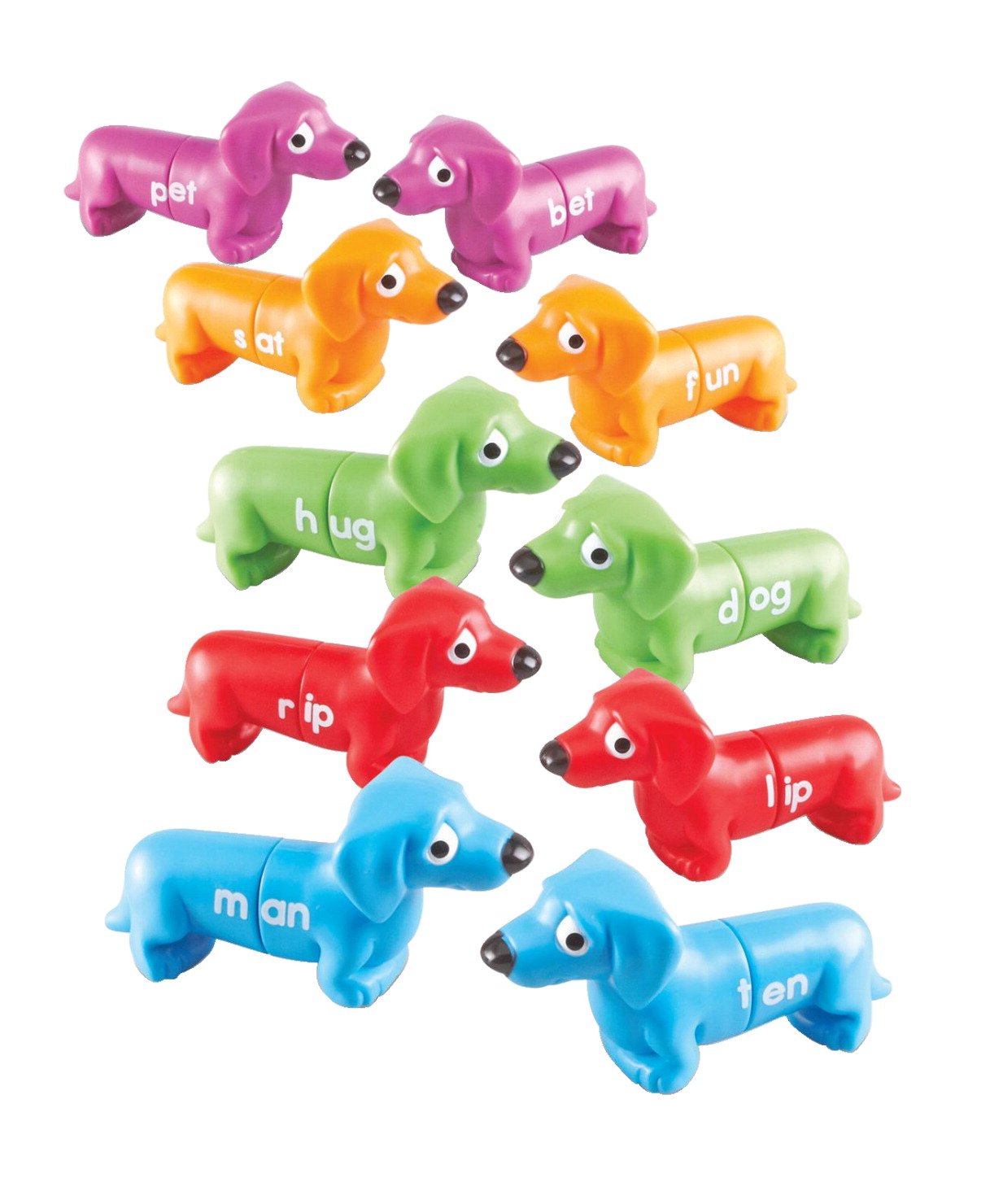 Learning Resources Snap-N-Learn Rhyming Pups Toy, Fine Motor Toys, Develops Color Recognition Skills, 20 Pieces, Ages 3+