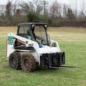 Titan Attachments 45" Skid Steer Pallet Fork Frame Attachment, 48" Fork Blades, Rate 4,000 LB, Quick Tach Tractor