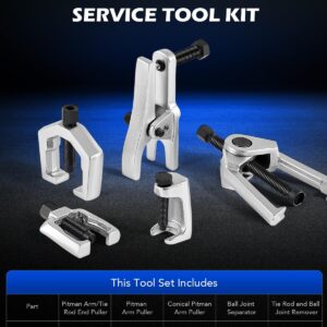 OMT 5-in-1 Ball Joint Separator, Pitman Arm Puller, Tie Rod End Tool Set for Front End Service, Splitter Removal Kit (RD06)