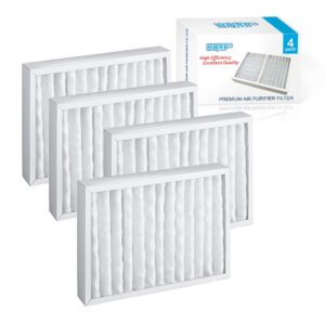 hqrp 4-pack air cleaner filter for hunter hepatech 30060, 30061, 30126, 30128, 30135 models