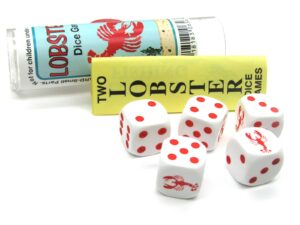 koplow games lobster dice game 5 dice set with travel tube and instructions