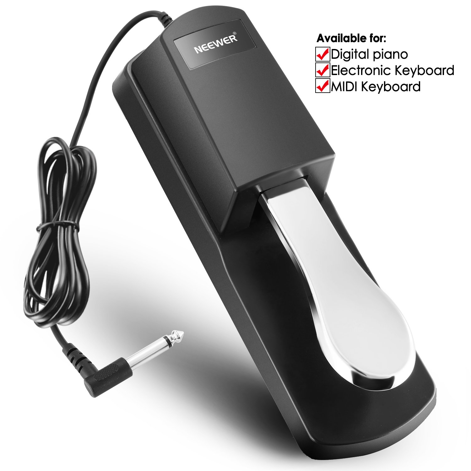 Neewer® Universal Piano-style Sustain Foot Pedal with Polarity Switch Design Compatible with Any Electronic Keyboard with 1/4 Input Jack