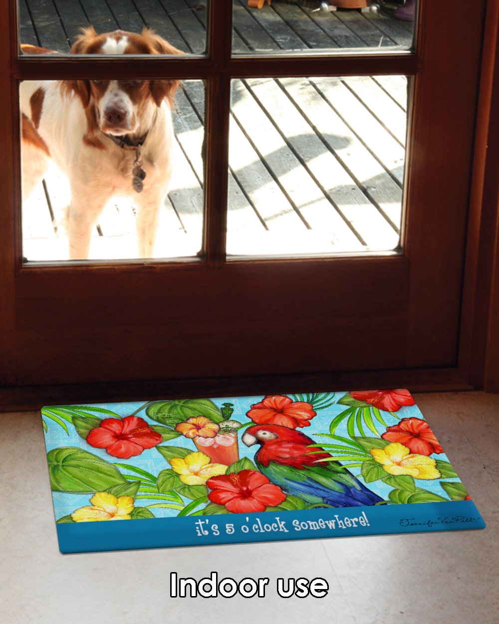 Toland Home Garden 800257 It's Five Summer Door Mat 18x30 Inch Flower Outdoor Doormat for Entryway Indoor Entrance