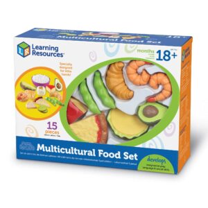 Learning Resources New Sprouts Multicultural Play Food Set - 15 Pieces, Ages 18+ Months Pretend Play Food for Toddlers, Preschool Learning Toys, Kitchen Play Toys for Kids