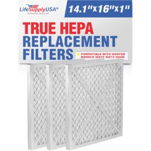 2 pack replacement air purifier filter 30931 fits hunter models 30212, 30213, 30240, 30241, 30251, 30378, 30379, 30381 & 30382 by lifesupplyusa