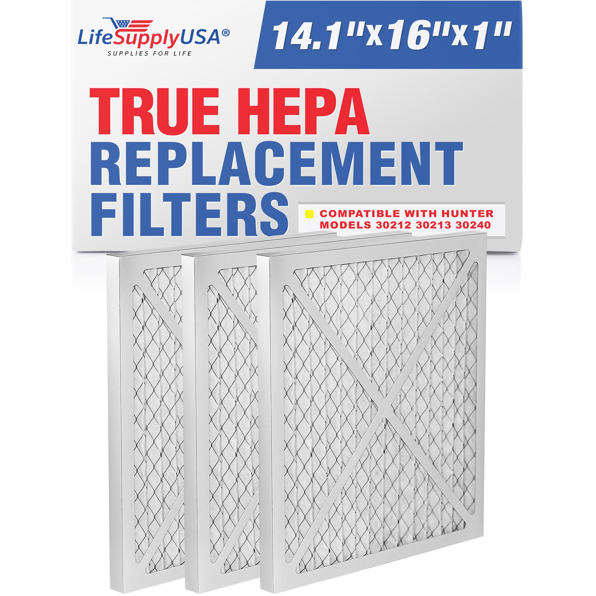 2 Pack Replacement Air Purifier Filter 30931 fits Hunter Models 30212, 30213, 30240, 30241, 30251, 30378, 30379, 30381 & 30382 by LifeSupplyUSA