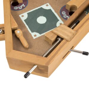 Hey! Play! Baseball Pinball Tabletop Skill Game - Classic Miniature Wooden Retro Sports Arcade Desktop Toy for Adult Collectors and Children, NULL, 13 x 12.25 x 8"