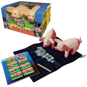 pass the pigs big pigs by winning moves games usa, hysterical pig-dice rolling game with oversized foam pigs for 2 to 4 players, ages 8 +