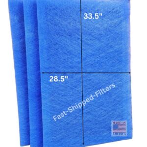 Fast-Shipped-Filters 3 Pack 30x36 Replacement Filter Pads Compatible with Dynamic Air Cleaner 30x36 Refill Blue