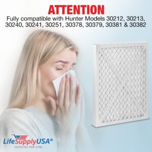 LifeSupplyUSA Air Purifier Filter Replacement 30931 Compatible with Hunter Models 30212, 30213, 30240, 30241, 30251, 30378, 30379, 30381 & 30382