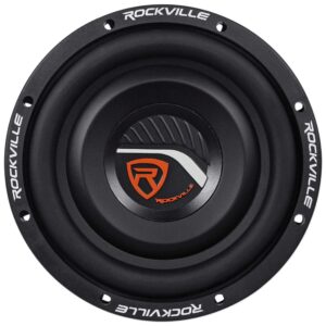 rockville w8t4-s4 8" shallow mount 1000w peak car subwoofer 4-ohm sub 250w rms cea rated