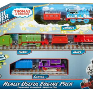 Thomas & Friends Motorized Toy Trains Really Useful Engine Pack, Set of 4 Character Vehicles for Preschool Pretend Play Kids Ages 3+ Years