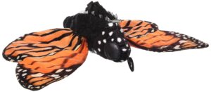 folkmanis monarch life cycle reversible hand puppet plush, red-orange/purple/black, 8"