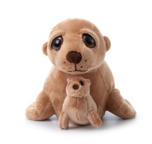 the petting zoo mom and baby sea lion stuffed animal, gifts for kids, pocketz ocean animals, sea lion plush toy 14 inches