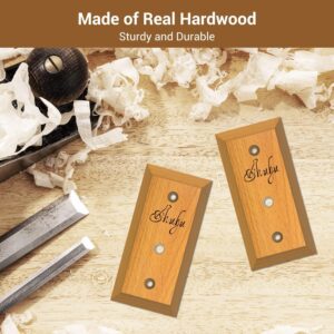 Ohuhu Guitar Wall Mount Hanger, 2-Pack Rotatable Hardwood Guitar Hangers with Screws, Adjustable Stopper Guitar Mount Hook Holder Stand for Acoustic Electric Guitar Banjo Bass Ukulele Mandolin (Wood)