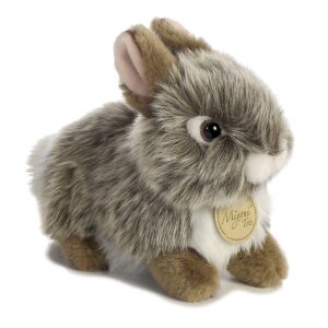 Aurora® Adorable Miyoni® Tots Baby Bunny Stuffed Animal - Lifelike Detail - Cherished Companionship - Gray 7 Inches