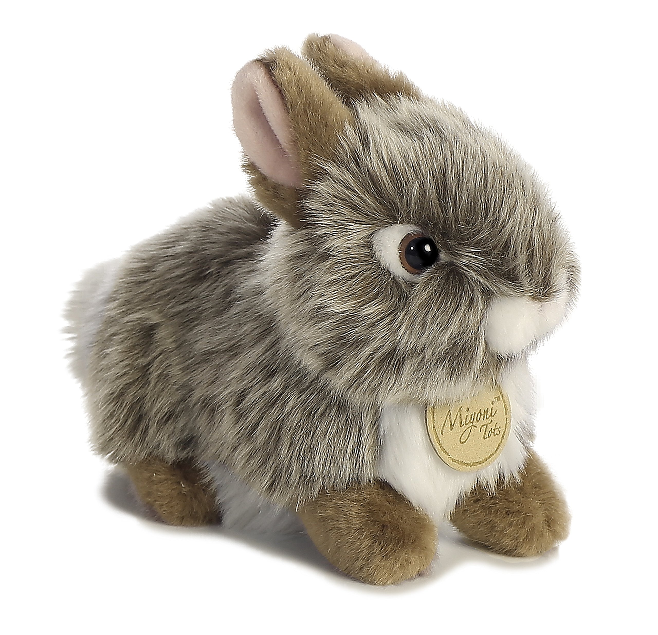 Aurora® Adorable Miyoni® Tots Baby Bunny Stuffed Animal - Lifelike Detail - Cherished Companionship - Gray 7 Inches