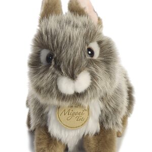 Aurora® Adorable Miyoni® Tots Baby Bunny Stuffed Animal - Lifelike Detail - Cherished Companionship - Gray 7 Inches