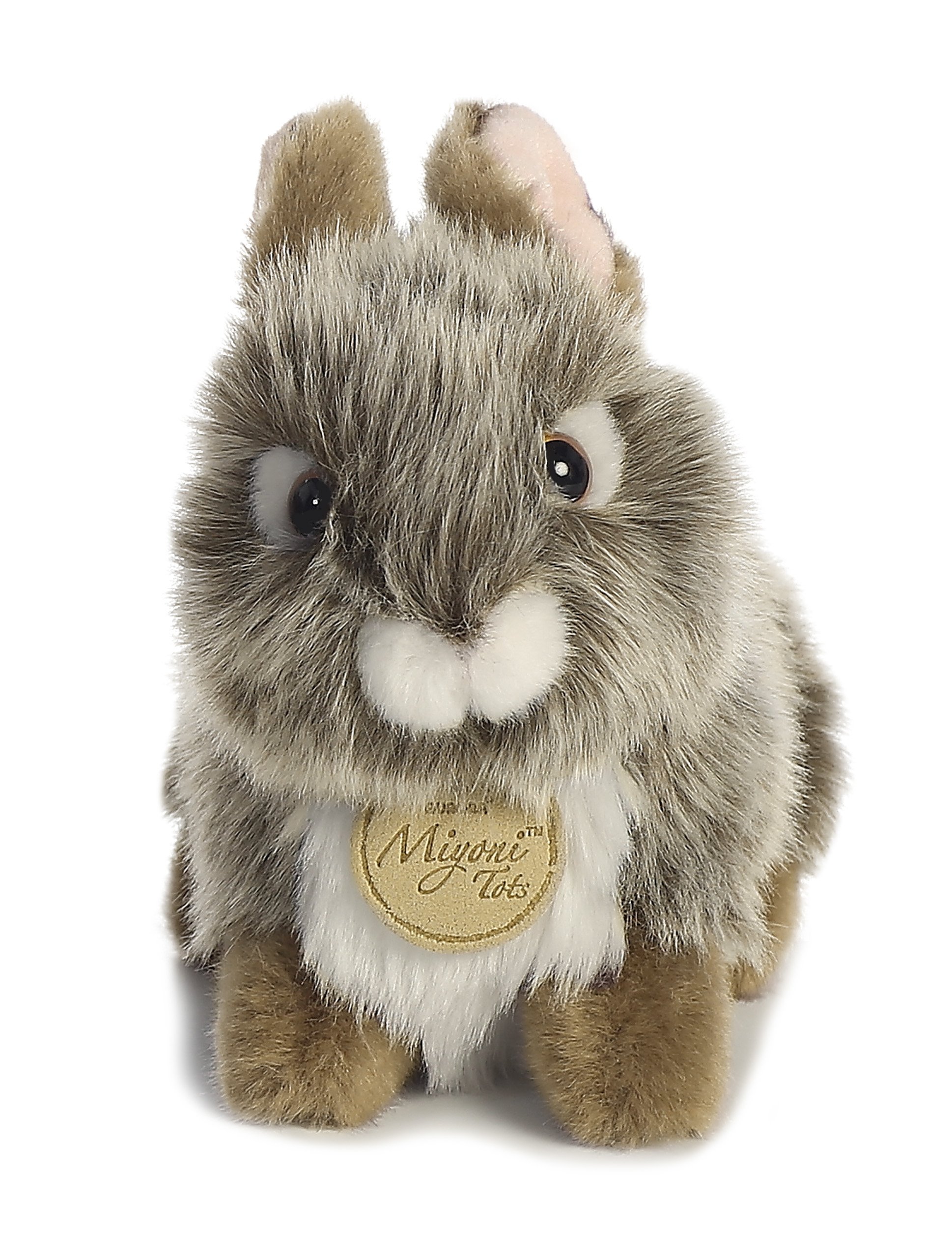 Aurora® Adorable Miyoni® Tots Baby Bunny Stuffed Animal - Lifelike Detail - Cherished Companionship - Gray 7 Inches