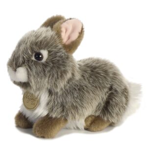 Aurora® Adorable Miyoni® Tots Baby Bunny Stuffed Animal - Lifelike Detail - Cherished Companionship - Gray 7 Inches