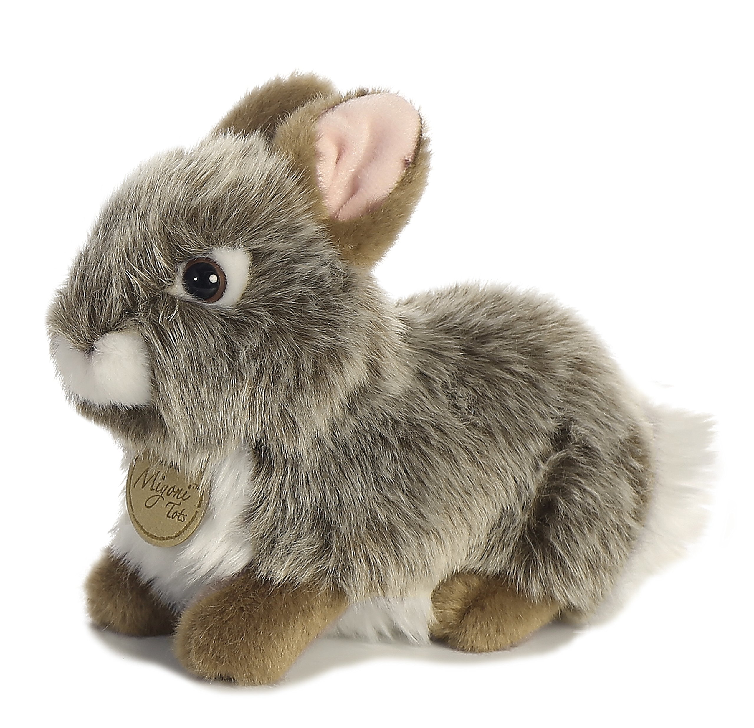 Aurora® Adorable Miyoni® Tots Baby Bunny Stuffed Animal - Lifelike Detail - Cherished Companionship - Gray 7 Inches