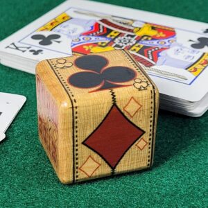 Newt's Playing Cards HideWood Design Suited Trump Marker/Indicator/Cube - 1-1/4" Stylish Block That Helps Card Players Know What is Trump (Classic)