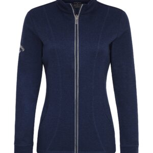 Callaway Women's Golf Full Zip Long Sleeve Fit Fleece Jacket, Blueprint Heather, Medium